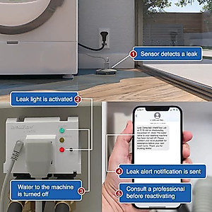 Watts Intelliflow A2C-SC 1/2 Washing Machine Smart Water Shutoff Valve With Leak Sensor and Real-time Text and Email Alert Capability, Without Wall Box