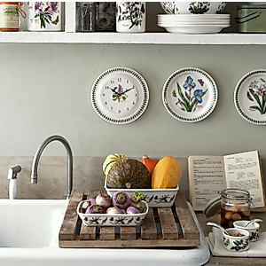 Portmeirion Botanic Garden 10.5" Wall Clock | Garden Lilac Motif | Fine Earthenware | Chip Resistant Glaze | Made in England | Ideal for Room & Kitchen Décor