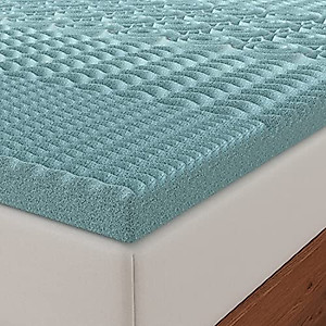NapQueen 3 Inch 5-Zone Gel Memory Foam Mattress Topper, CertiPUR-US Certified, Twin, Blue