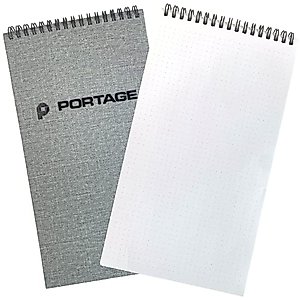 Portage Desktop Dot Grid Notebook - Top Bound Spiral Notebook, Dotted Journal With Premium Thick Paper and Sturdy Cover, Lays Flat On Desk, Perfect for School or Work, Designed to Fit Comfortably Below Your Keyboard - 6” x 11”