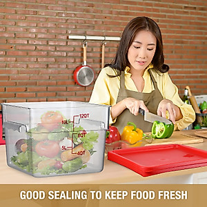 Baderke 2 Pcs Lids for Square Commercial Food Storage Containers Polycarbonate Lids(Only Lids) food Storage Containers for Commercial Kitchen Dough Marinating Meat