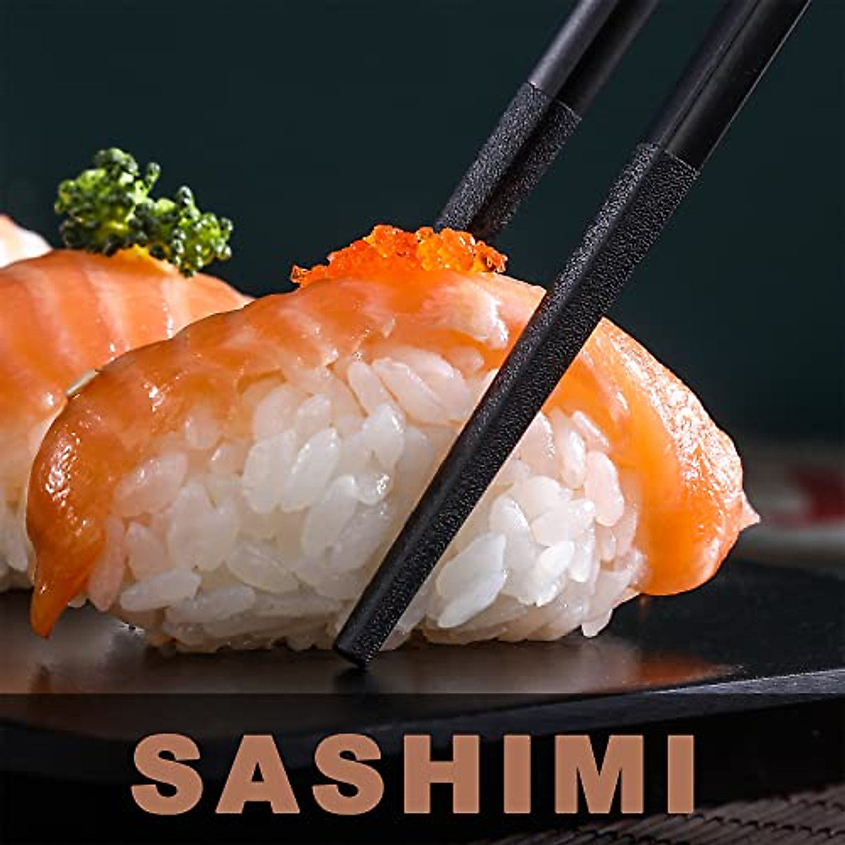 HuaLan Fiberglass Chopsticks Series - Japanese Non-Slip Chopstick, Reusable Chop Sticks Dishwasher Safe, 5 Pairs, Gift Set, 9.9 Inches