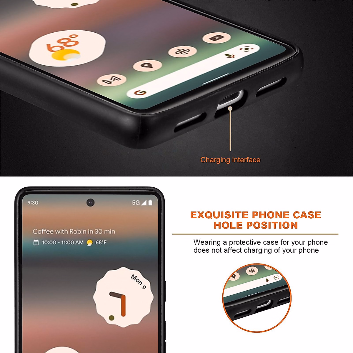 SKYLMW Designed for Google Pixel 7 Pro Case 5G (2022) [Compatible with Magsafe] - Plush Matte Finish and Full Body Protection Cover for Men Women Girls (6.7 Inch) Orange
