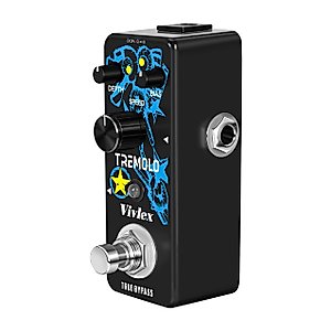 Vivlex LEF-327 Vibe Vibrato Tremolo Trill Pedal Classic Optical Mini Analog Trelicopter Guitar Effects Stompbox for Electric Guitar True Bypass Footswitch