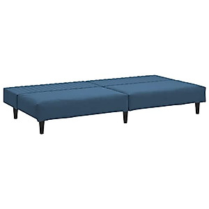 loibinfen 2-Seater Modern Sofa Bed Blue Velvet, 78.7"x39.4"x12.6" (Style B)