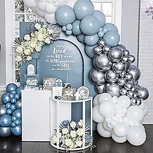 MOMOHOO Metallic Silver Balloons Garland - 60Pcs 18/12/10/5 Inch Silver Balloons Different Sizes, Silver Chrome Balloons Silver Latex Ballons Wedding Balloon, Engagement Anniversary Party Decorations