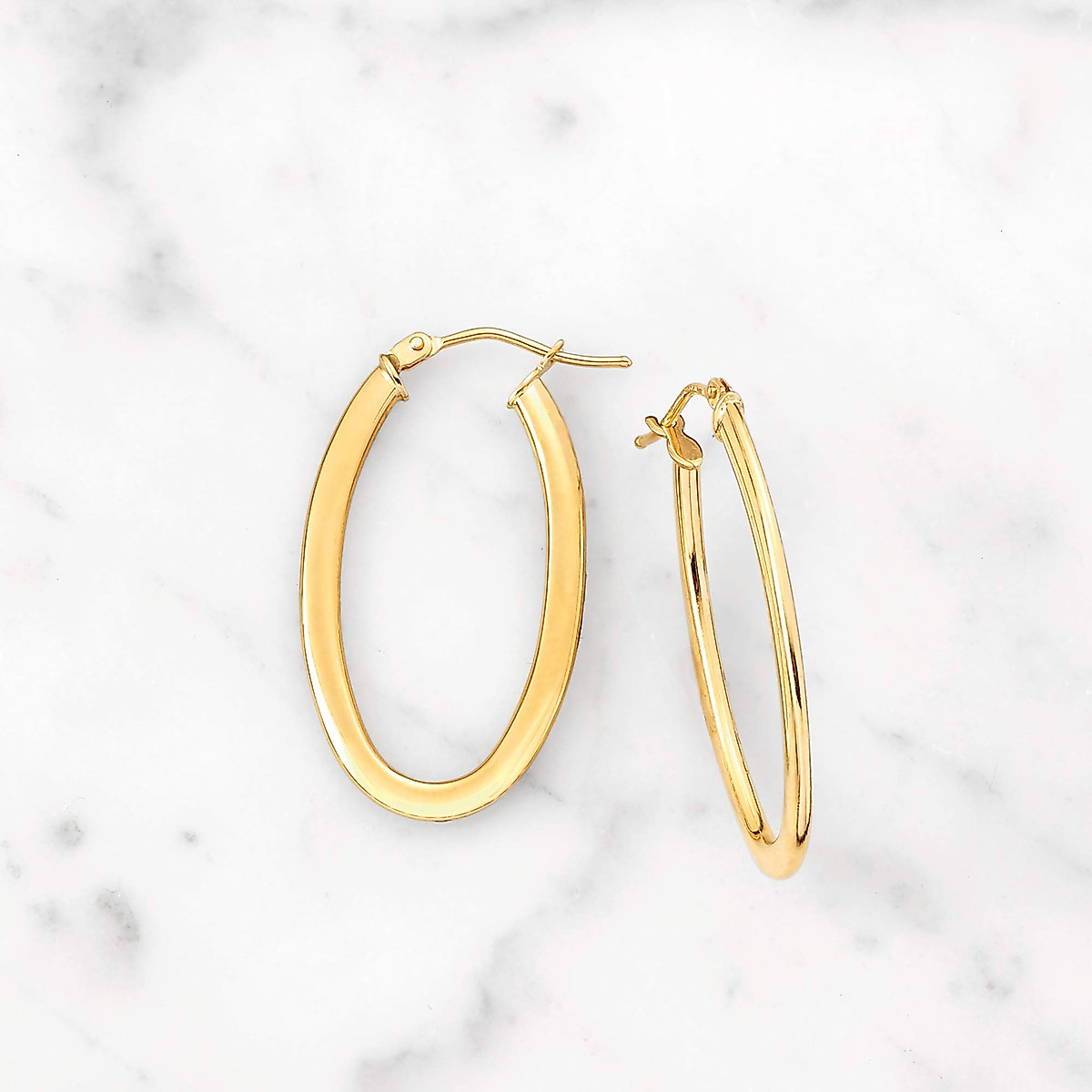 Ross-Simons Italian 14kt Yellow Gold Oval Hoop Earrings