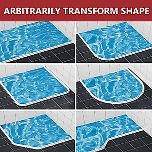 Frantie 67 Inch Collapsible Shower Water Dam Shower Threshold Water Stopper Barrier and Retention System and Keeps Water Inside Threshold Dry and Wet Separation (5.6ft)