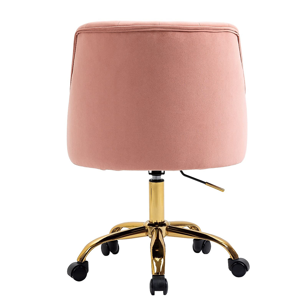 Modern Home Office Chair, Free Lift Chair, Velvet Swivel Armchair, Velvet Office Chair with Soft Seat (Pink)