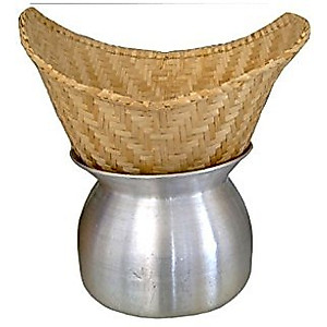 Set of Sticky Rice Steamer Pot and Basket Cook Kitchen Cookware Tool