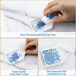 6PCS Plastic Diamond Art Painting Bead Sorting Trays (3.8 x 2.2 Inches), Accessories and Tools for DIY Crafts