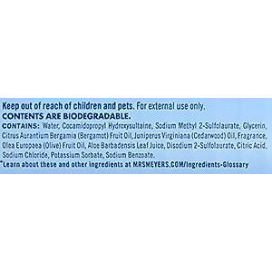 MRS. MEYER'S CLEAN DAY Hand Soap, Made with Essential Oils, Biodegradable Formula, Rain Water, 12.5 fl. oz - Pack of 6