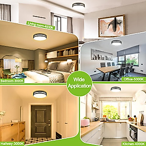 Yogaret 13 Inch LED Ceiling Light Fixture: 40W Flush Mount Ceiling Light 4000 Lumens Dimmable, 3000K/4000K/5000K Modern Ceiling Lamp for Bedroom Kitchen Bathroom Hallway Closet Laundry