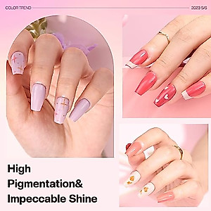 Morovan 15-Color Pink Air Dry Nude Nail Set - 0.25oz Non Gel Fingernail Polish Kit Gift Set for Women