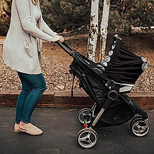 Baby Nursing Covers for Breastfeeding, Baby Car Seat Canopy Covers Scarf for Boys Girls, Phases of The Moon Canopy, Stretchy Soft Breathable Poncho Infant Stroller Cover, Black