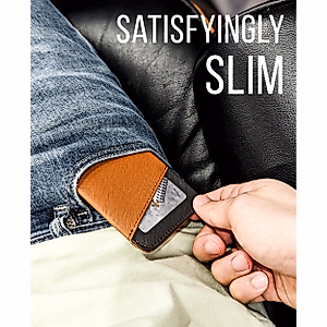 STYLIO Zippered Padfolio Binder (Black) and Slim Leather Wallet (Brown) Bundle. Perfect for Documents, iPad/Tablet, Notepad, Business Cards, IDs and Bills. Great Gift Bundle.