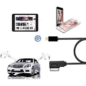 Car Audio Charging Adapter Cord Compatible with Apple iPhone 11 Xs Max XR X 8 7 6 for Audi A1/A3/A4L/A5/A6L/A8/Q3/Q5/Q7/TT, Music Charging 2-in-1 Conversion Cable