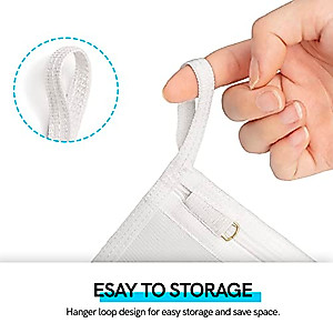 TENRAI Delicates Laundry Bags, Bra Fine Mesh Wash Bag for Underwear, Lingerie, Bra, Pantyhose, Socks, Use YKK Zipper, Have Hanger Loops (White, 1 Large & 1 Medium)