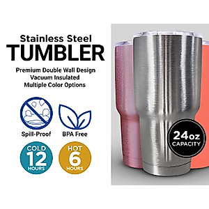 R and R Imports Salton Sea California Souvenir Laser Engraved 24 oz Insulated Stainless Steel Tumbler Navy.