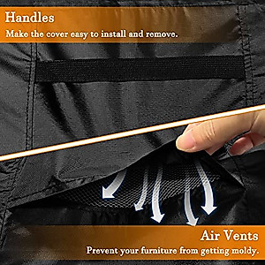 STARTWO Patio Furniture Covers, Outdoor Furniture Cover Waterproof, Windproof Tear Resistant Outdoor Sectional Couch Cover, Patio Cover for 7-12 Seats Dining Table Chair Set, Black, 98x98x28inches