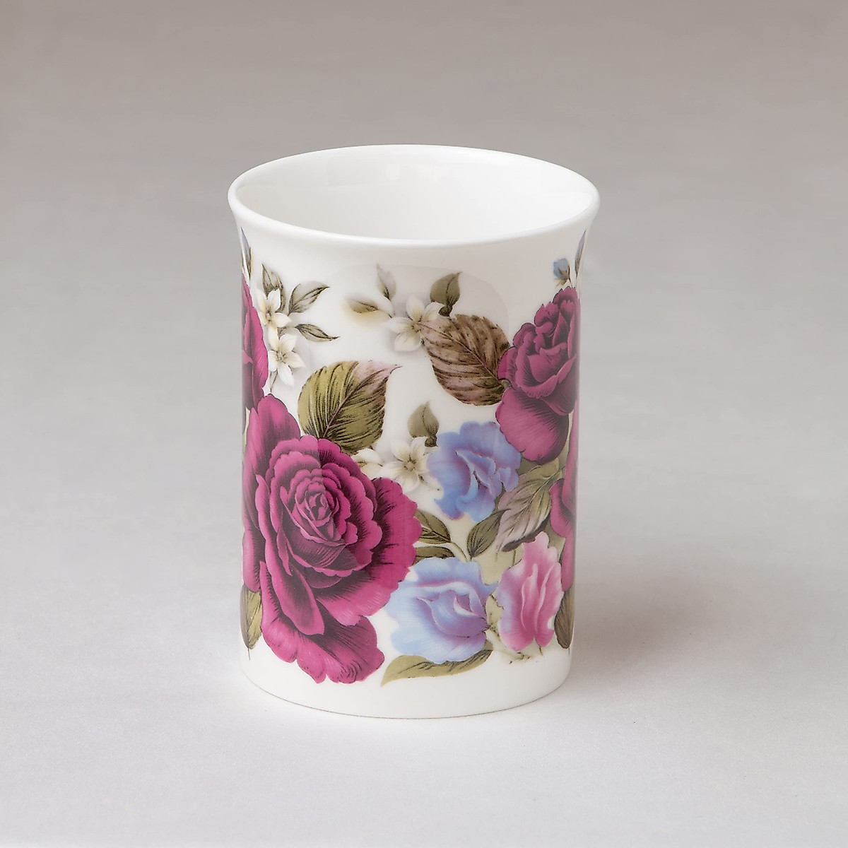 Grace Teaware Bone China Coffee Tea Mugs 9-Ounce, Assorted Set of 4 (Classic Floral)