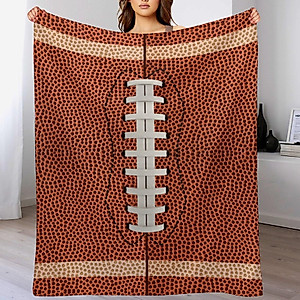 Football Throw Blanket - Soft Flannel Sports Football Blankets for Girls Boys Kids Football Lovers - Warm Rugby Throw Blankets for All Season Lap, Chair, Sofa - 50"x40"
