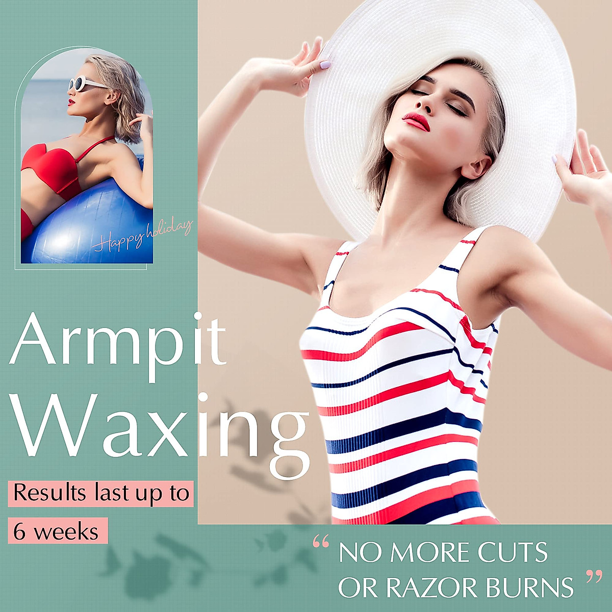 2.5lb+1lb Aloe Hard Wax Beads For Hair Removal At Home For Sensitive Skin Face Leg Eyebrow