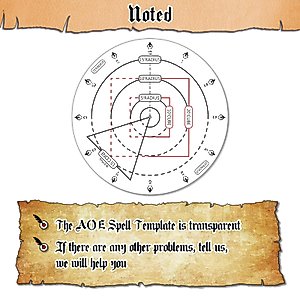Byhoo Spell AOE Damage Marker DND Area Effect Template - 1" Grid or Hex Tabletop Game Mat RPG Gaming Accessories for Dungeons and Dragons 5E Pathfinder and Other TTRPGs