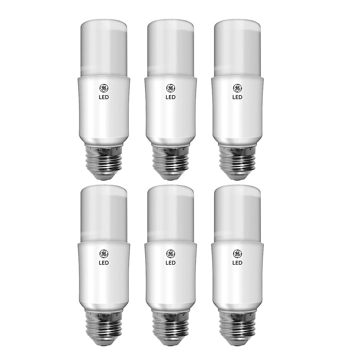 (6 bulbs) GE 66256 - bright stik LED Tubular Light Bulb 5 watt 450 lumen 2700K LED
