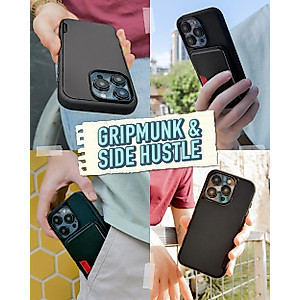 Smartish® iPhone 15 Pro Max Slim Case with Wallet for MagSafe iPhones - Gripmunk - Magsafe Compatible Thin Grip Cover + Detachable Magnetic Credit Card Holder - Black Tie Affair