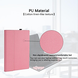 Cover Case for HP Envy x360 2-in-1 Laptop 14-FA 14z-FA & 14-fc 14t-fc &for HP Spectre x360 14-EU 14t-EU,PU Leather Protective Sleeve with Foldable Cooling Bracket (Pink)