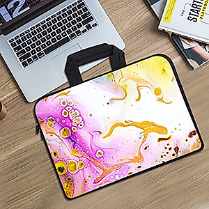 13.3-14 Inch Chromebook Laptop Sleeve Case Laptop Carrying Bag Compatible with HP 14" HD Laptop/Acer Aspire 3 Slim Laptop/Lenovo IdeaPad 3i 14 Laptop/Dell Latitude 7480 14in FHD(Pink Marble)