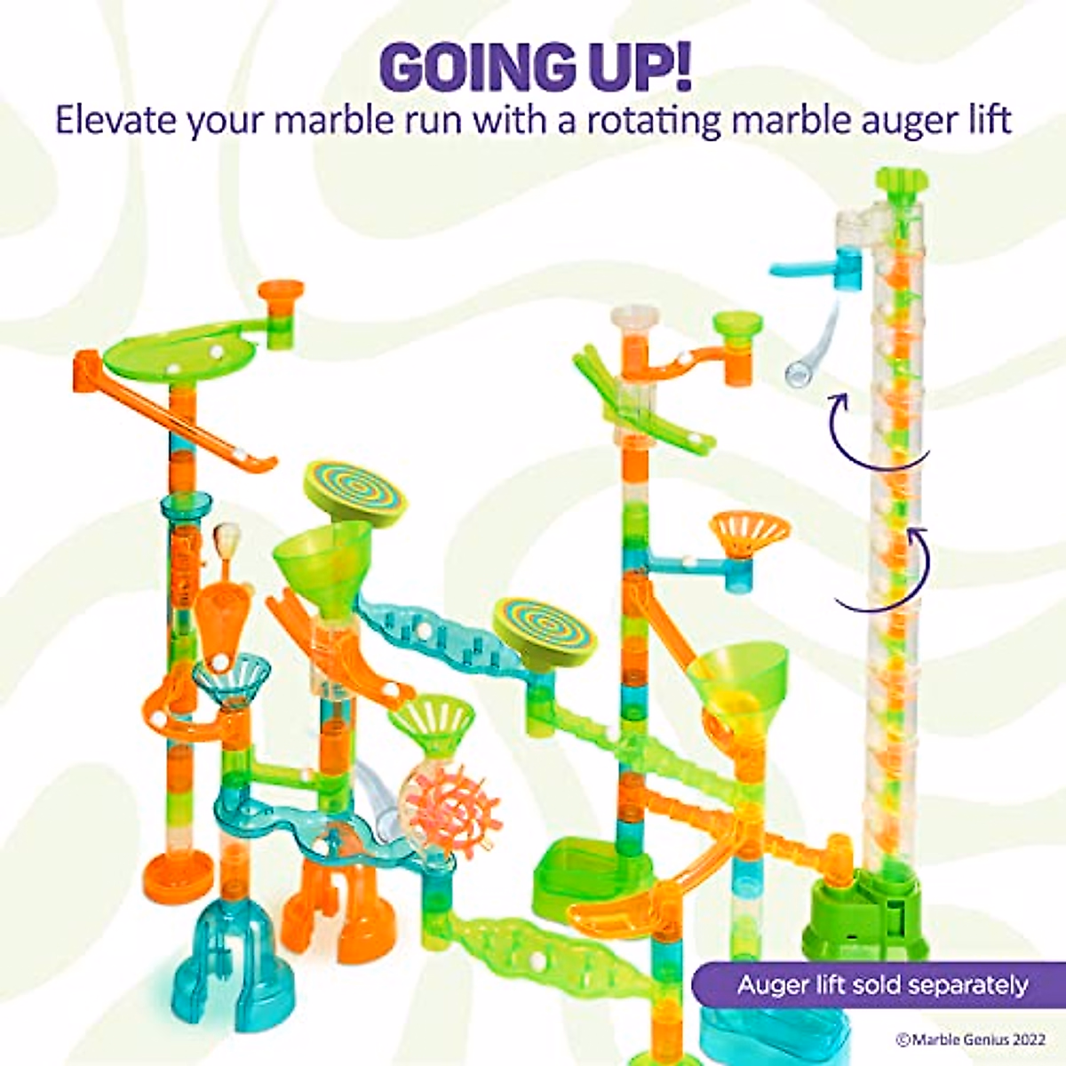 Marble Genius Auger Lift Extension: Marble Run Auger Accessory Set Adds 13 Inches to Marble Genius Auger Lifts for Additional Marble Run Fun, Auger Motor & Batteries Not Included, for Ages 5 and Above