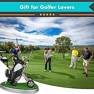 10L0L Golf Gifts, Golf Bag Pen Holder Golf Club Pens Gift Set Golf Race Souvenirs Unique Gifts for Men Dad Boss Golfer Fans Coworker - Silver + Black
