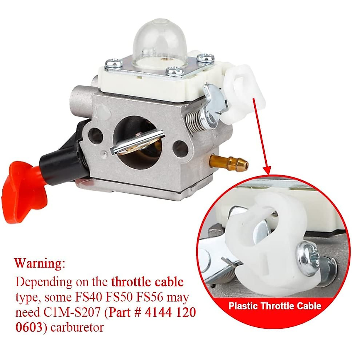 HUZTL FS 56RC Carburetor Air Fuel Filter Line Kit for Stihl C1M-S267A FS56RC FS40C FS50C FS56C FC56C FS70C Trimmer Weed Eater Carb