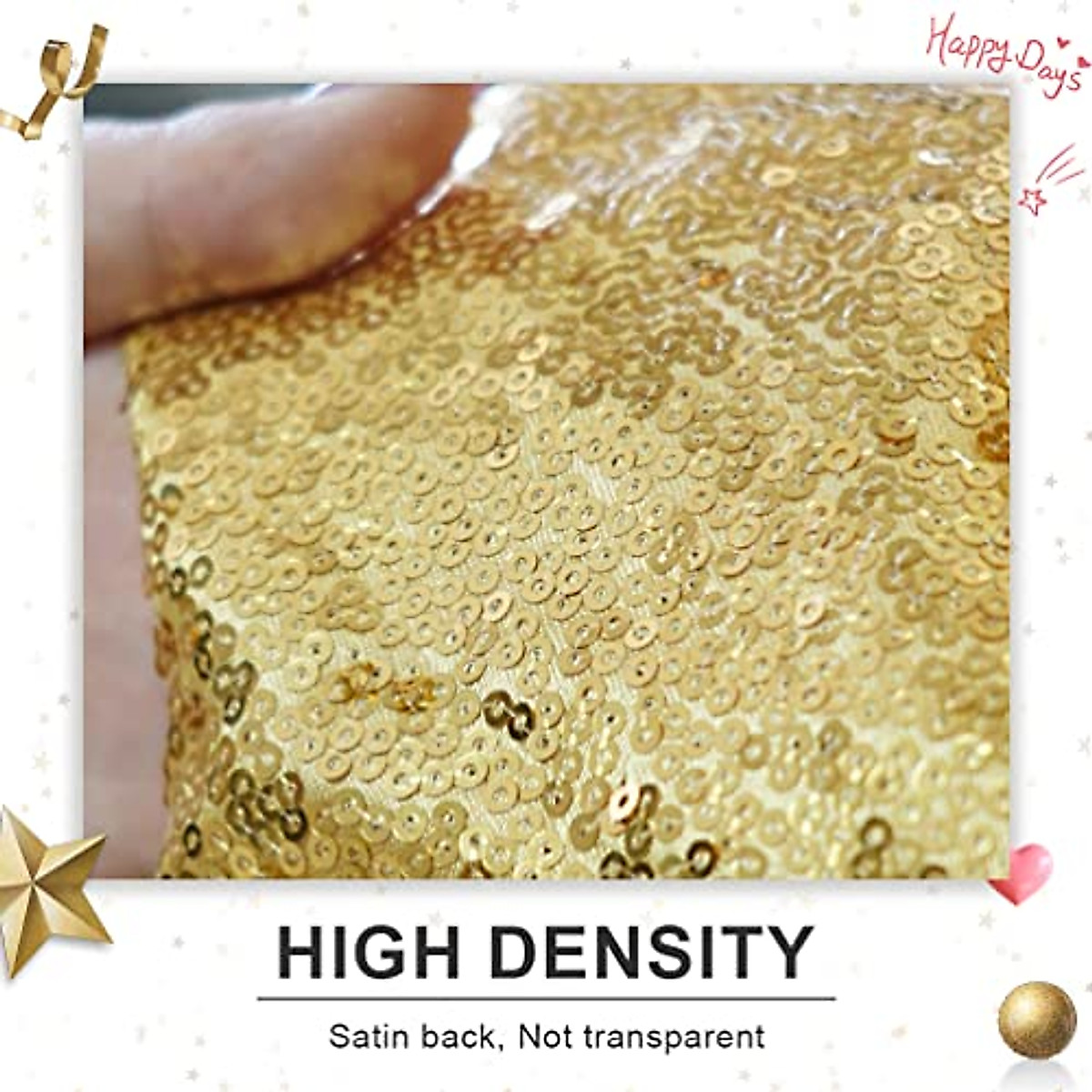 Sparkly Gold PartyDelight Sequin Backdrop, Photography, Christmas Backdrop, 6Ft x 7Ft