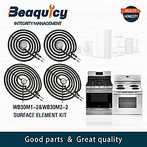 4 Pack ERS30M1 ERS30M2 Electric Stove Burner - Replacement for GE Hotpoint Kenmore,electric Range stove burner element replacement 6"and 8" - replaces WB30M1 and WB30M2 ge Stove Electric Burner