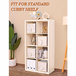 DAMAHOME Collapsible Storage Cube Bins - Fabric Cubby Organizer,Gold Flower Decorative Shelf Basket Dual Handles,11 Inch Metallic Box For Nursery/Home Office/Closet/Kids Room/4-Pack(Flower Gold)