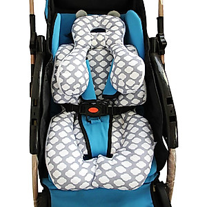 vocheer Head and Body Support Pillow with Neck Support for Baby Car Seat and Strollers, Cloud