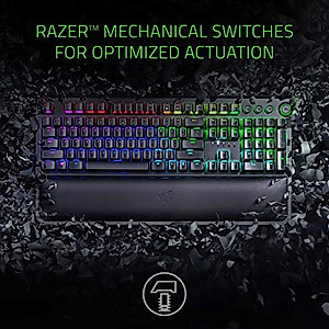 Razer BlackWidow Elite Mechanical Gaming Keyboard: Yellow Mechanical Switches - Linear & Silent - Chroma RGB Lighting - Magnetic Wrist Rest - Dedicated Media Keys & Dial - USB Passthrough