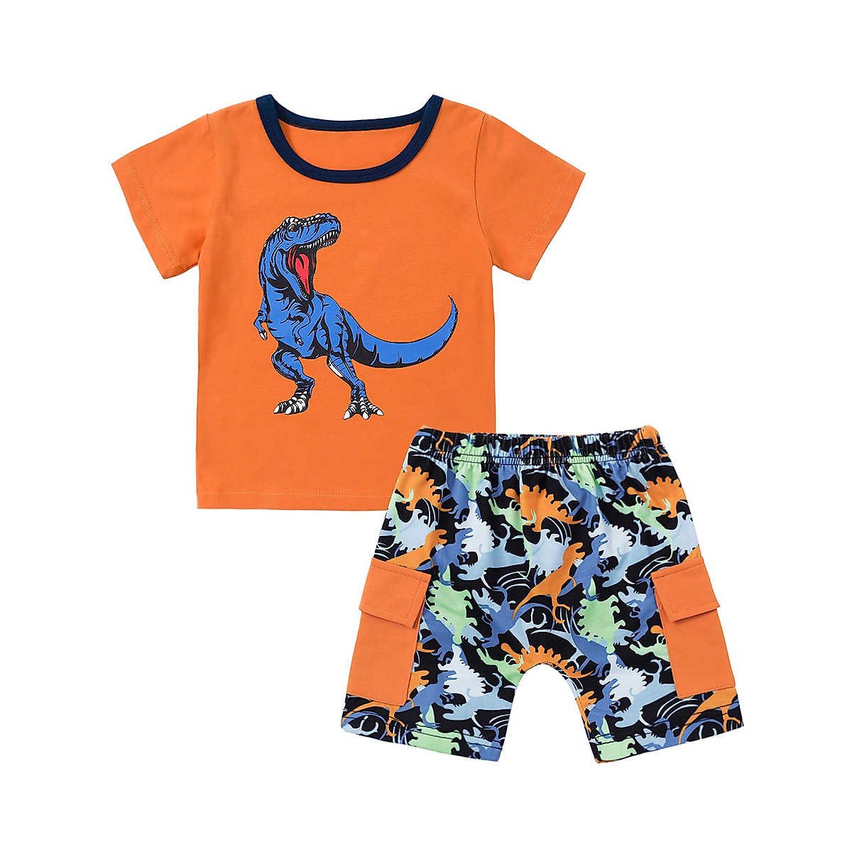 MIGU Toddler Boys Clothes 4-5T Short Sleeve Shirts Tops Shorts Pants Set 2pcs Spring Summer Clothes Dinosaur Outfits