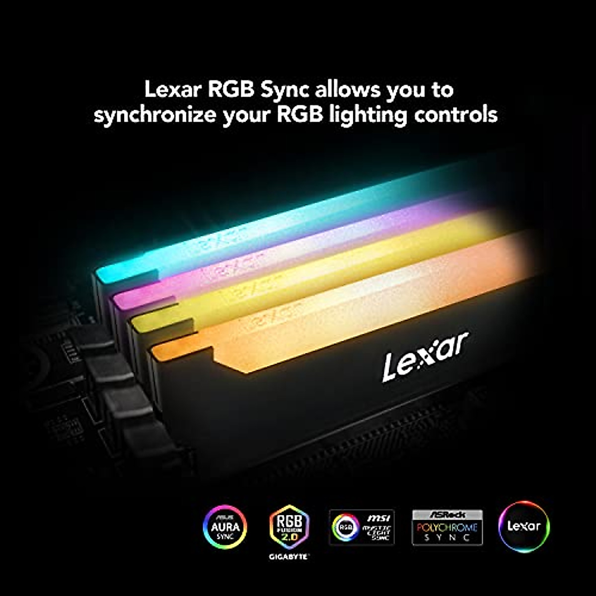 Lexar Hades RGB 32GB (2x16GB) DDR4 RAM 3600MHz CL18 Desktop Memory LD4BU016G-R3600UDLH