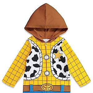Pixar Toy Story Woody Toddler Boys Zip Up Coverall Blue/Yellow 2T