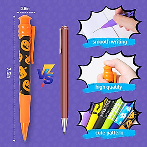 Shemira Halloween Party Favor for Kids, 24 Pcs Jumbo Pen in 6 Assorted Halloween Theme Designs for Trick or Treating, Halloween Goodie Bag Filler, Halloween Miniatures, School Classroom Rewards