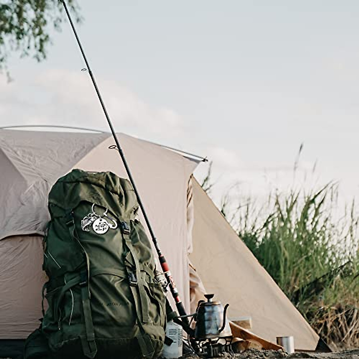 Fishing in Heaven Cremation Urn Keychain Fish Memory Key Tag -Fish Urn Memorial Keychain-Ashes Keychain Cremation Jewelry (Silver)