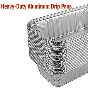 BBQ Future 20-Pack Aluminum Foil BBQ Grease Grill Drip Pans Replacement for Char-Broil 9328812P06, 7" L x3.5 W x1.5 D