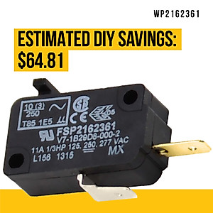PartsBroz Micro Switch WP2162361 2162361 - Compatible With Whirlpool Kenmore KitchenAid Roper Refrigerator - Replaces 445177 1119206 AP6005886 PS11738948 ED25PQXDW00