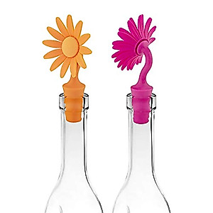 Southern Homewares Flower Bottle Stoppers - 4 Pack - Made of Silicone