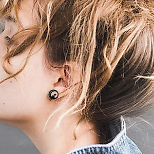 Stuppendux Black Cat Screw Stainless Steel Flare Ear Plugs Tunnels Gauges 00G 10MM