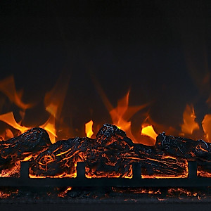 XtremepowerUS Electric Fireplace Insert w/Remote & Timer 28.5" 1500W Adjustable 3D Flame Space Heater Wall Firebox Indoor Stove Room Fake Place